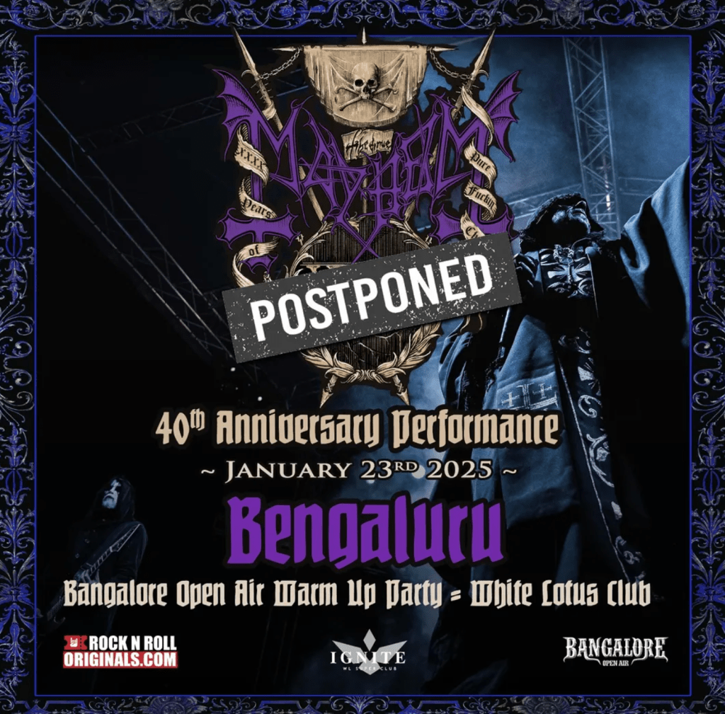 Mayhem's Bangalore Concert Postponed Over Visa Complications, Organizer ...